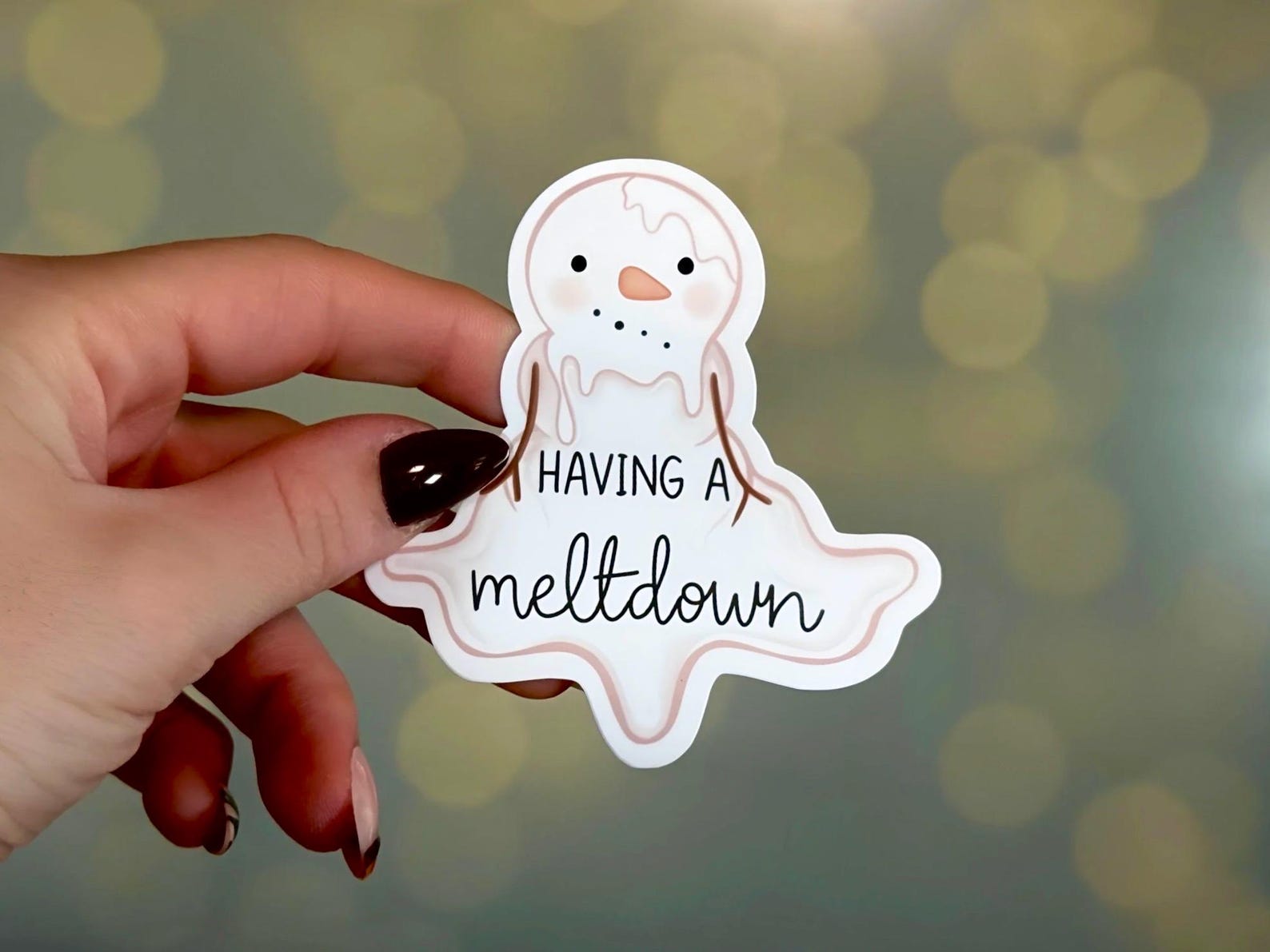 Funny Melting Snowman Sticker | Relatable Having a Meltdown Decal ...