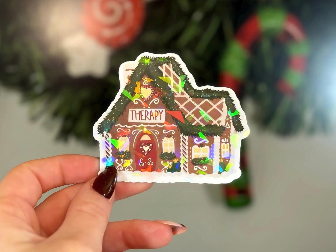 Therapy Gingerbread House Sticker – Holographic Gem Kaleidoscope ...