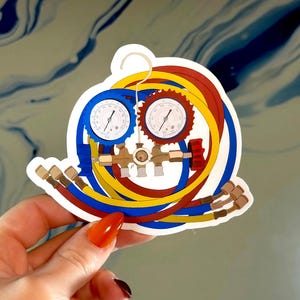 HVAC Gauge Sticker – Fun Refrigerant Manifold Design for HVAC ...