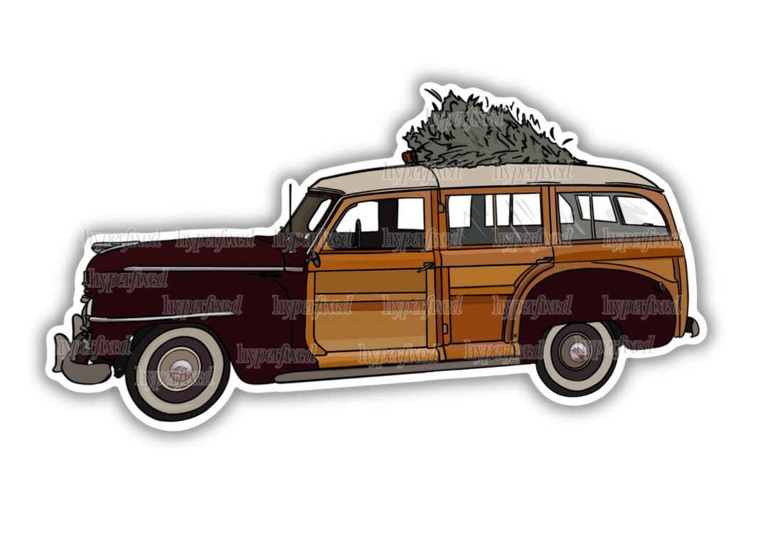 Wood Panel Station Wagon Christmas SVG, Christmas Truck With Tree ...