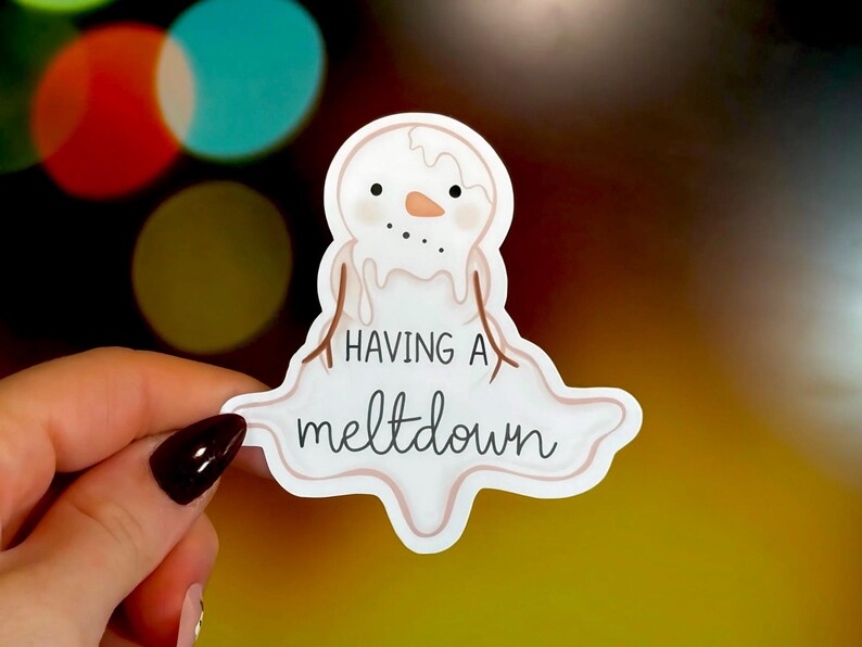 Funny Melting Snowman Sticker | Relatable Having a Meltdown Decal ...