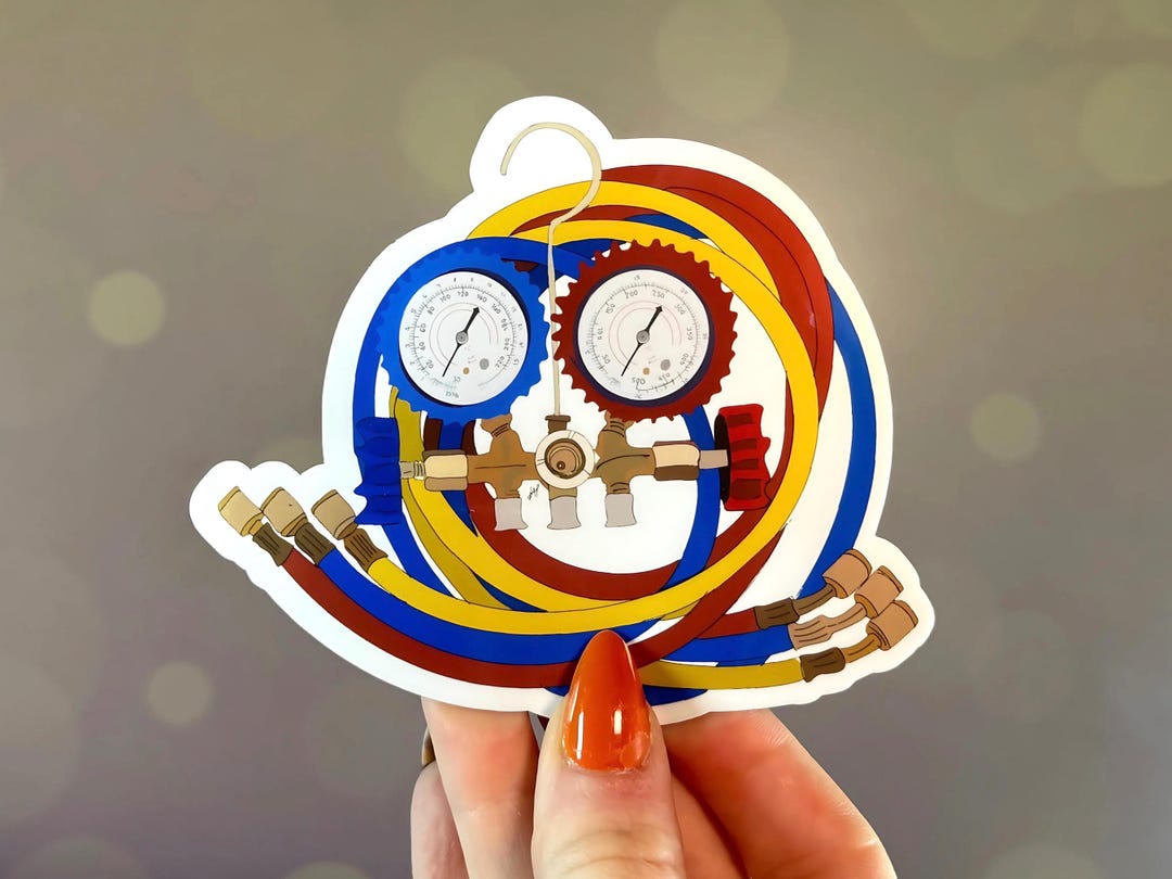 HVAC Gauge Sticker – Fun Refrigerant Manifold Design for HVAC ...
