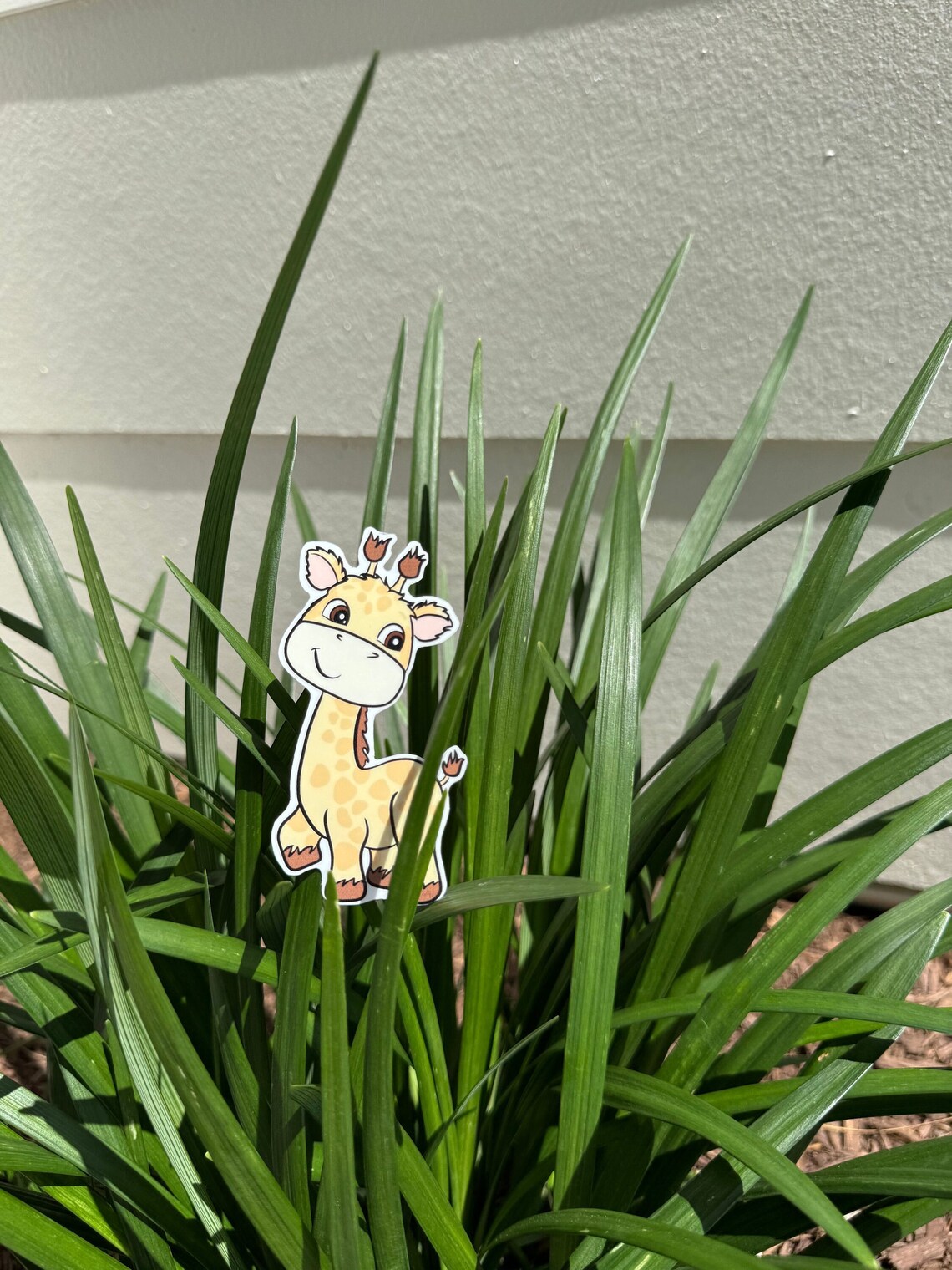 Playful Giraffe Sticker, Lively Animal Decal, Adorable Cartoon Giraffe ...