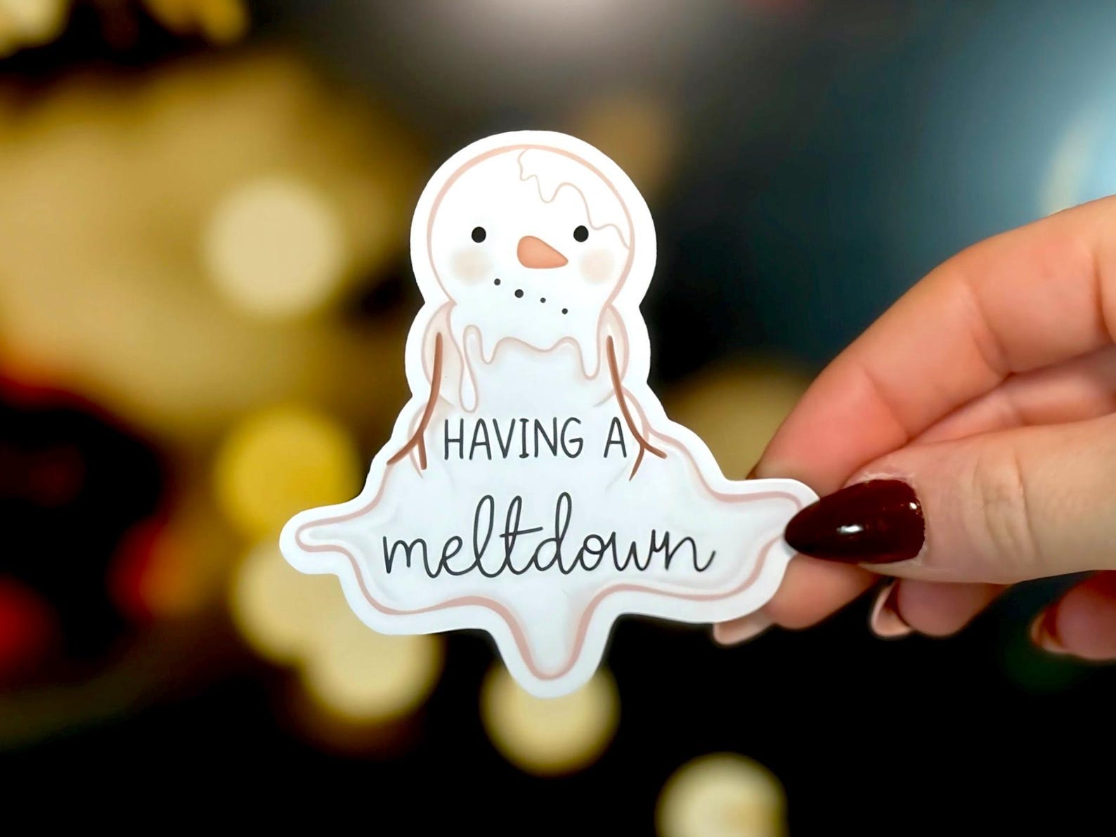 Funny Melting Snowman Sticker | Relatable Having a Meltdown Decal ...