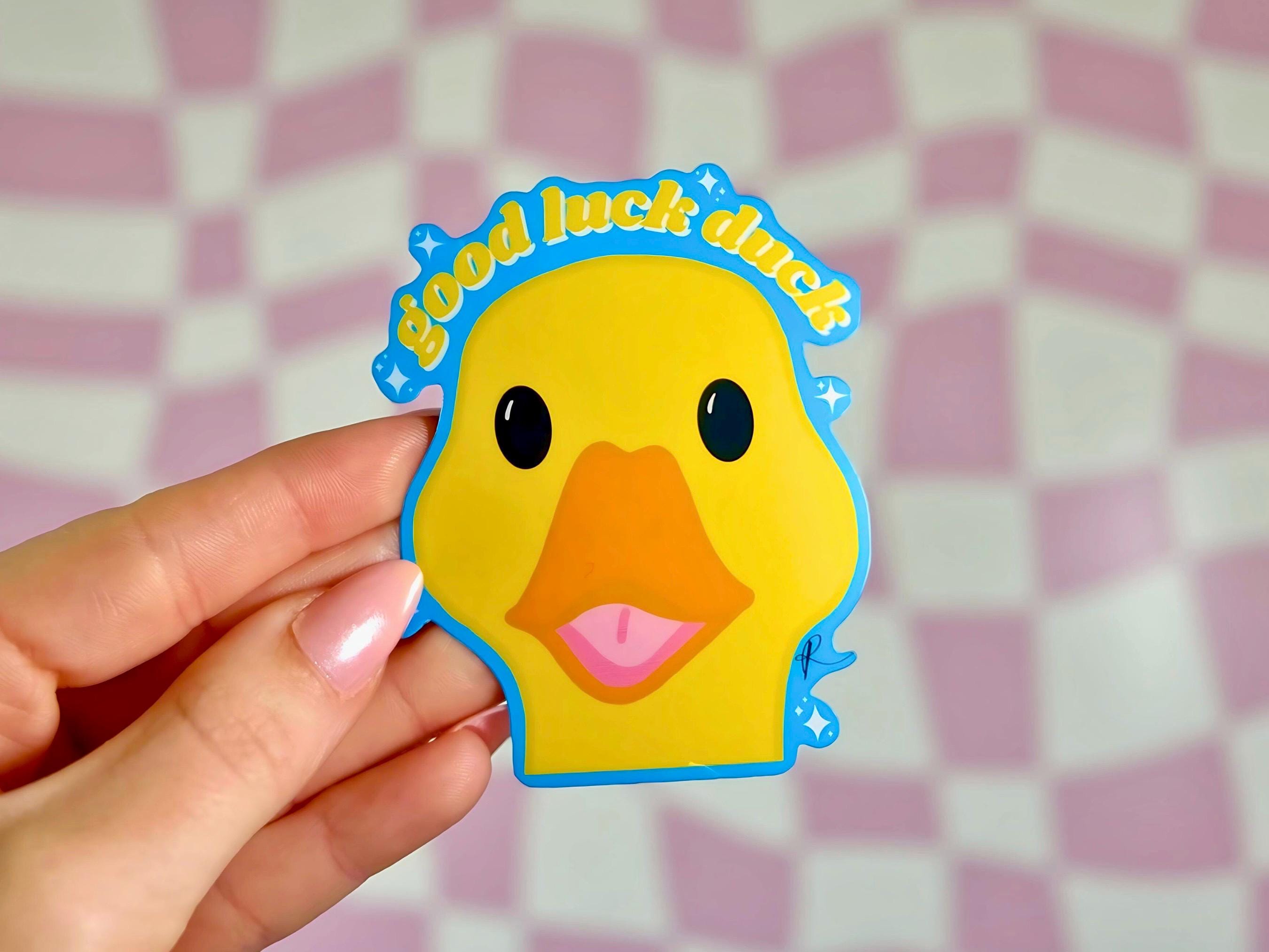 Good Luck Duck Vinyl Sticker Cute Yellow Duck Decal Fun Waterproof ...