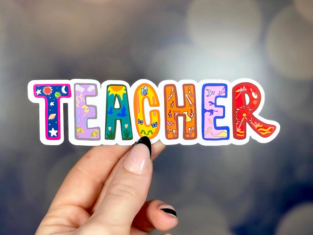 Colorful Teacher Sticker, Ms. Frizzle Dresses Magic School Bus Inspired ...