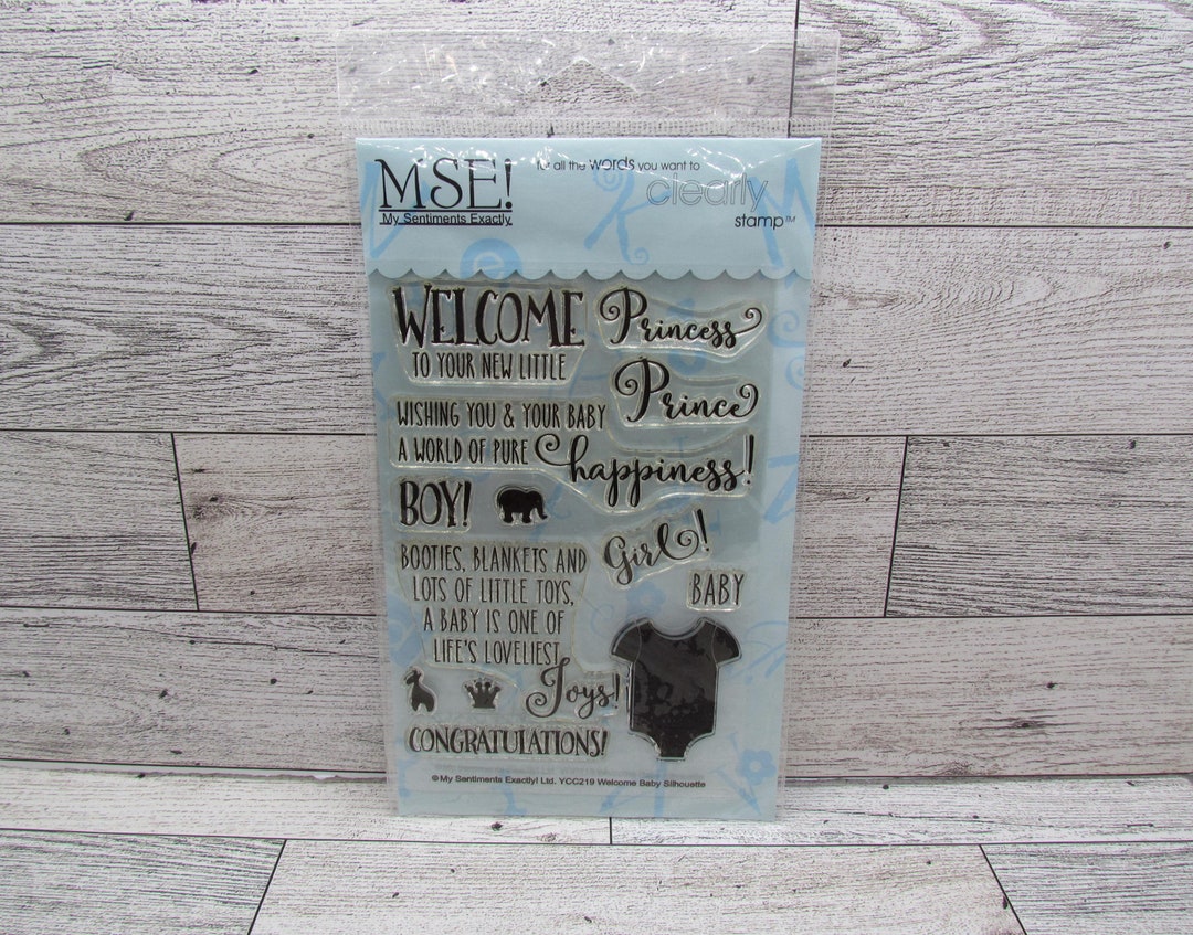 MSE My Sentiments Exactly Welcome Baby Clear Stamps - Etsy