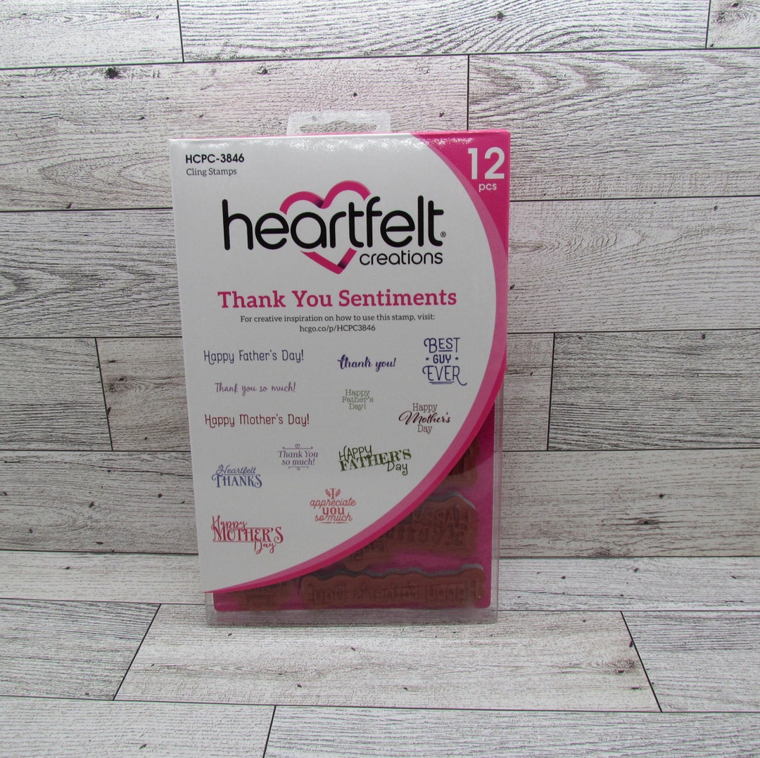 Heartfelt Creations Thank You Sentiments Cling Stamp - Etsy