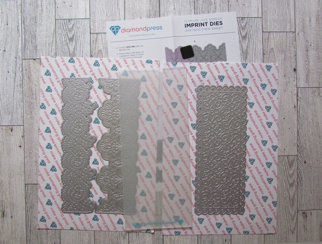 Diamond Press Slimline Lace Border Imprint Dies - Etsy