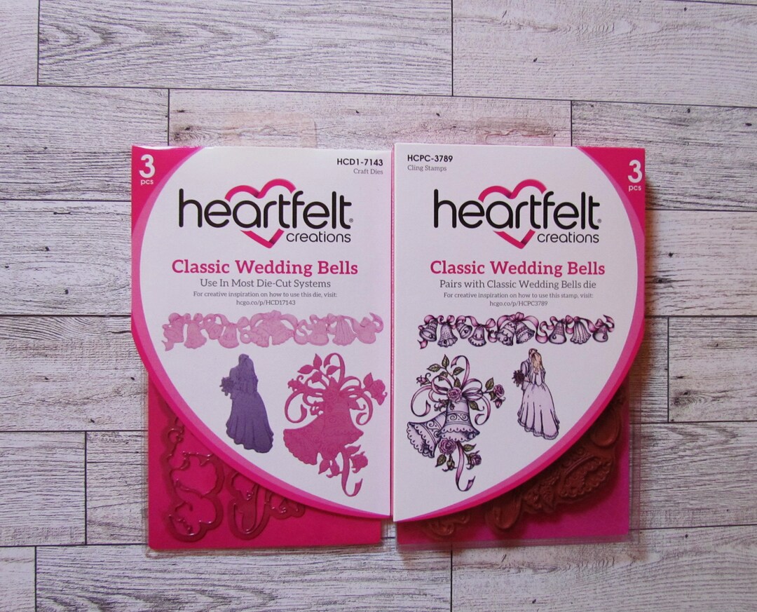 Heartfelt Creations Classic Wedding Bells Stamps and Dies - Etsy