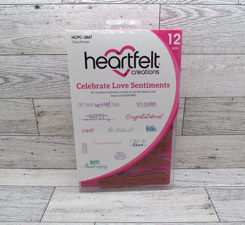 Heartfelt Creations Celebrate Love Sentiment Cling Stamps - Etsy