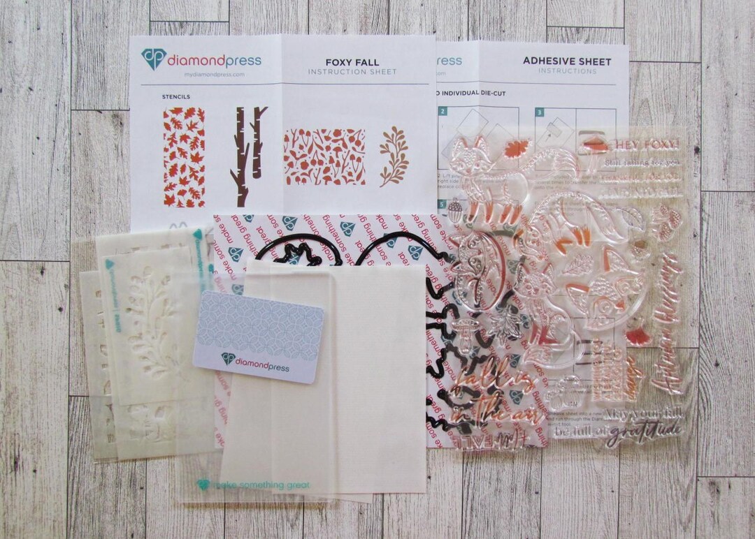 Diamond Press Foxy Fall Stamp, Die and Stencil Set - Etsy