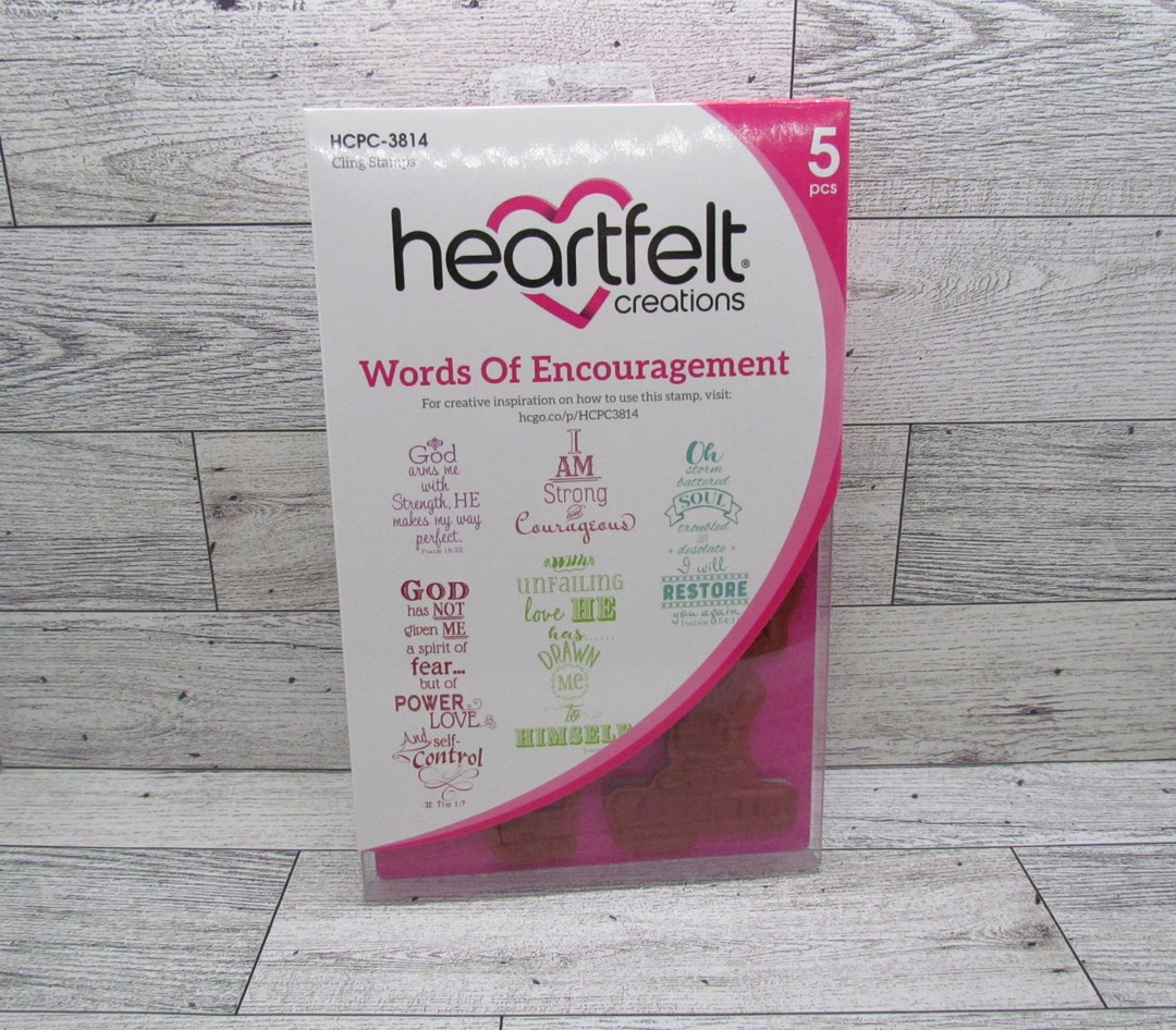 Heartfelt Creations Words of Encouragement Cling Stamp Set - Etsy