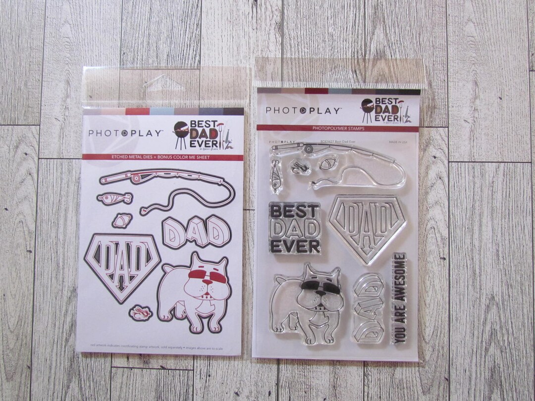 Photo Play Best Dad Ever Stamp and Die Set - Etsy