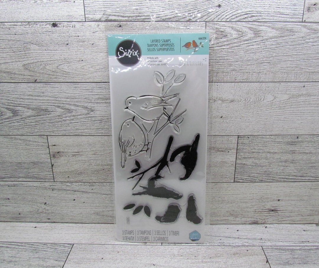 Sizzix Garden Birds Layered Stamp Set - Etsy