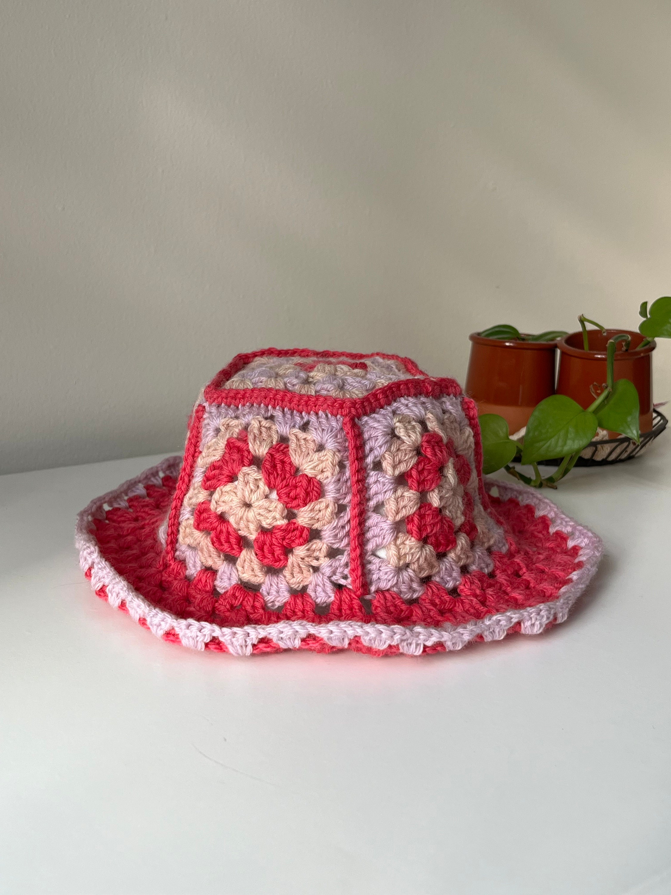 Granny Square Bucket Hat viral in Korea - Etsy