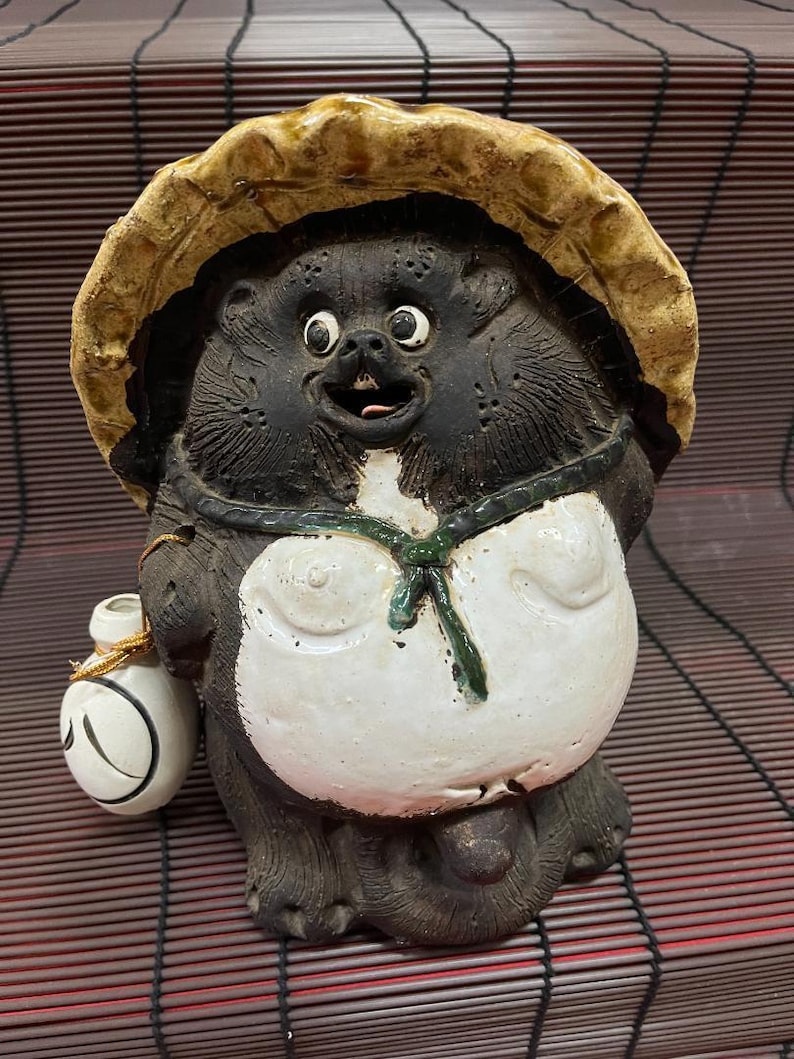 Vintage Shigaraki Tanuki Ceramic Statue – Lucky Raccoon Dog Figurine ...