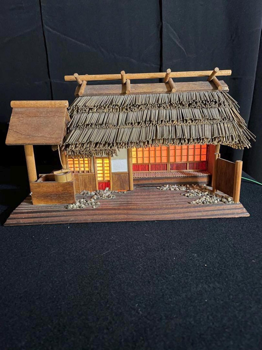 Showa Retro Thatched Roof Japanese House Diorama With Lighting ...