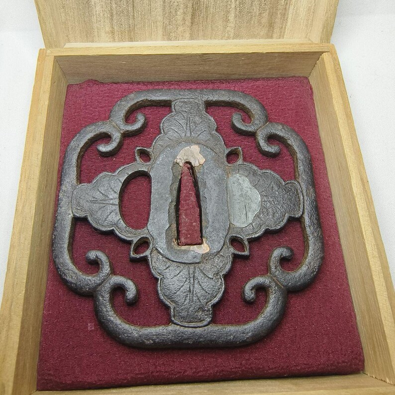 Antique Edo Period Tsuba, Iron Japanese Sword Guard, Unsigned mumei ...