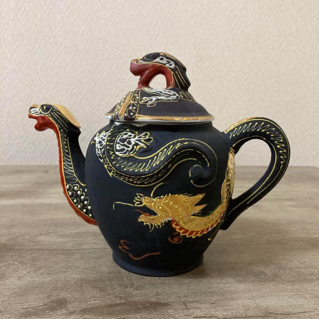 Hand-painted Nagoya Style Teapot With Dragon Motif, Japanese Pottery ...
