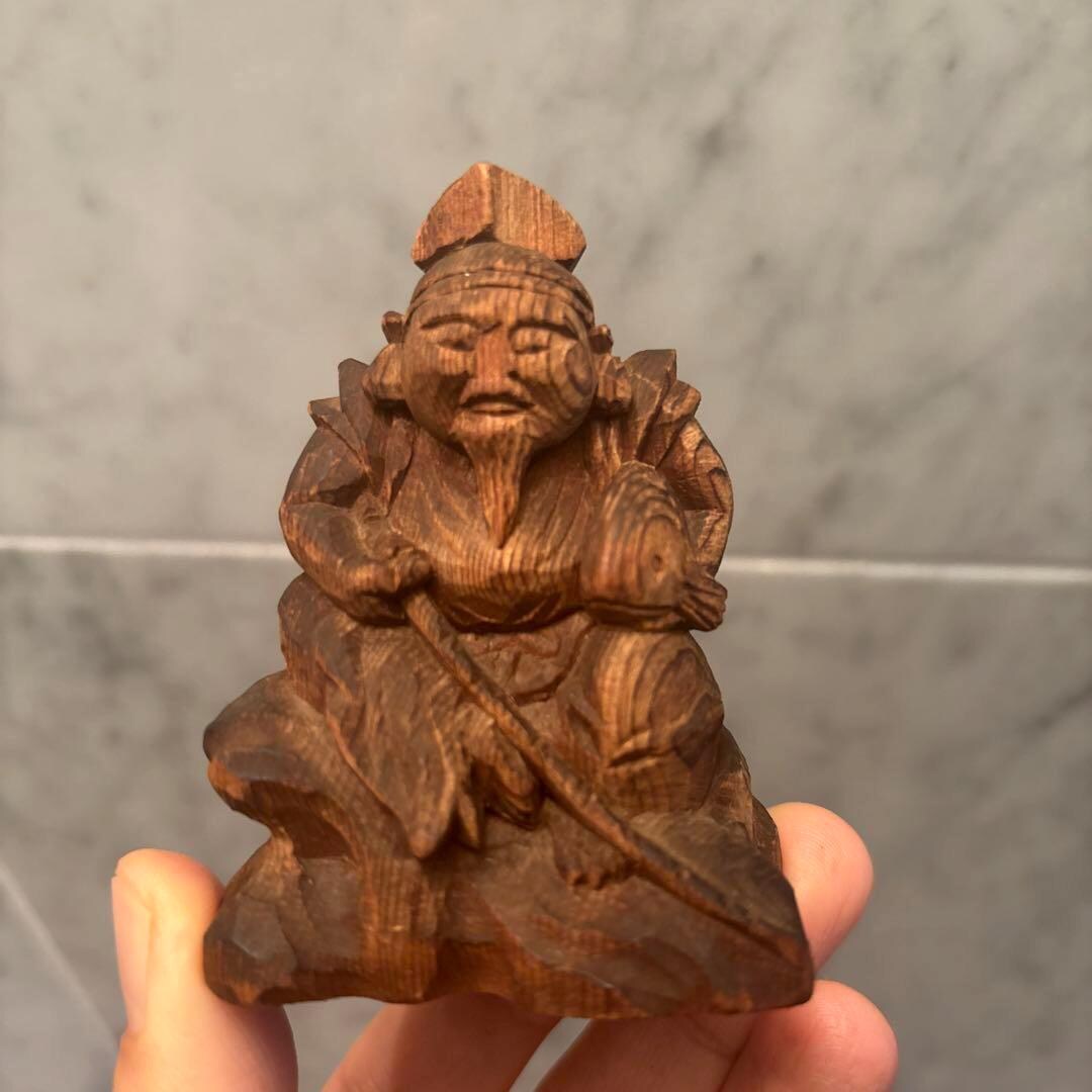 Antique Edo Period Hand-carved Wooden Ebisu Statue – Fortune ...