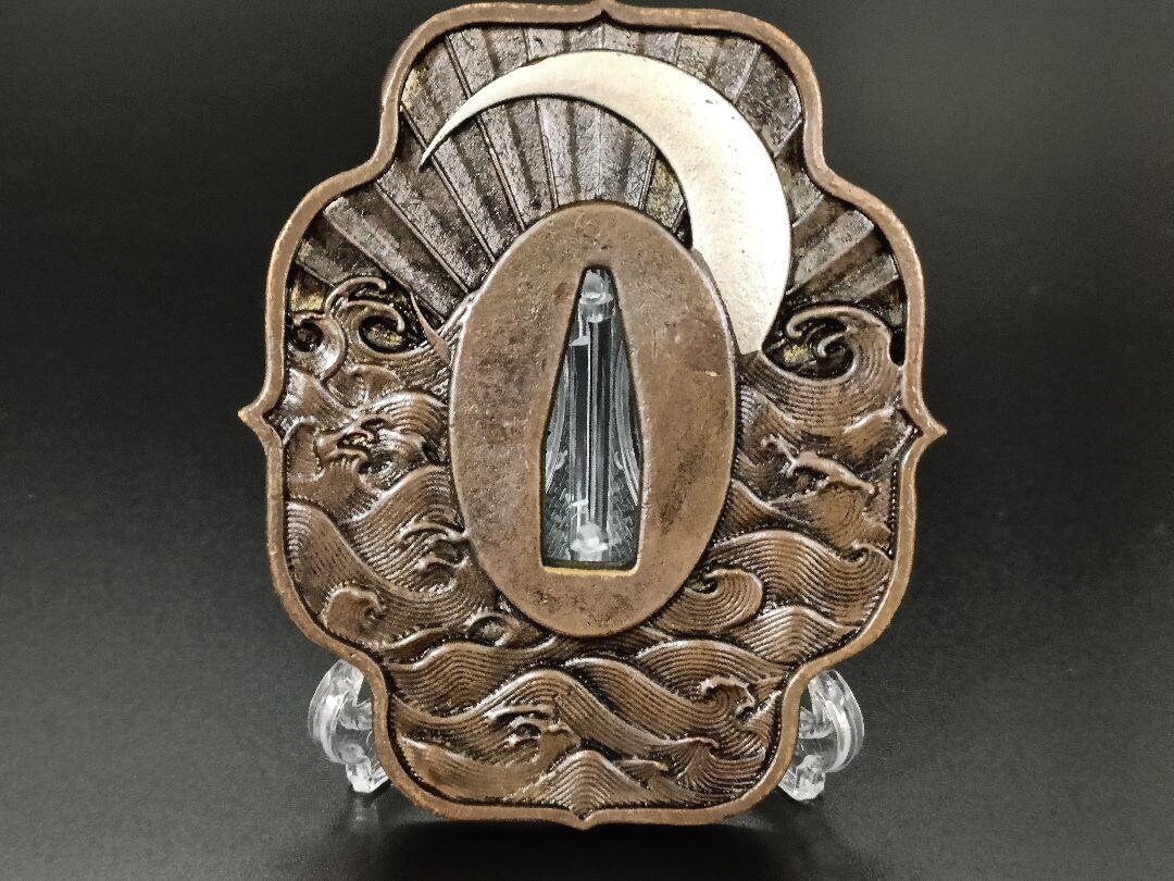 Japanese Sword Fittings Tsuba Floral Butterfly Design Copper Base ...