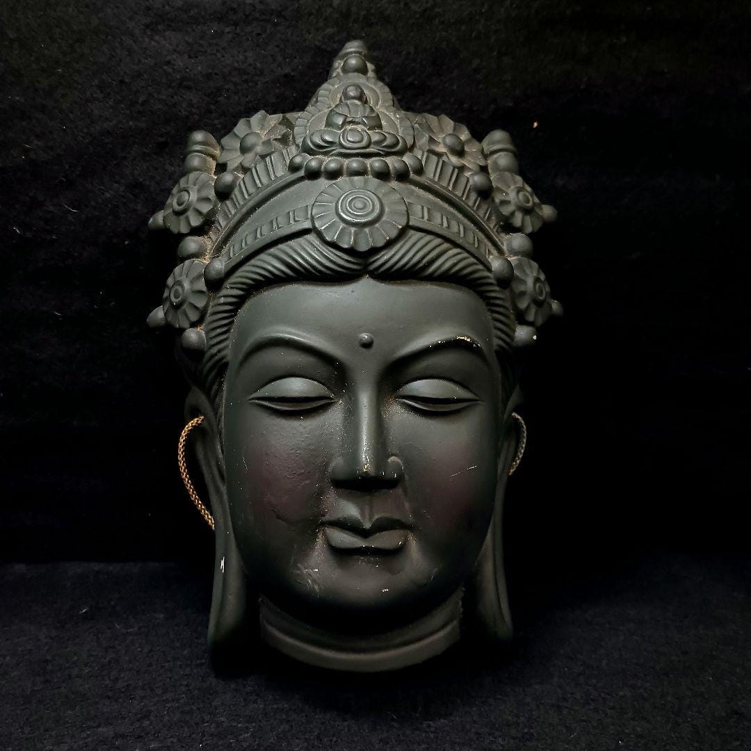 Vintage Ceramic Buddha Wall Mask – Japanese Buddhist Art Sculpture ...
