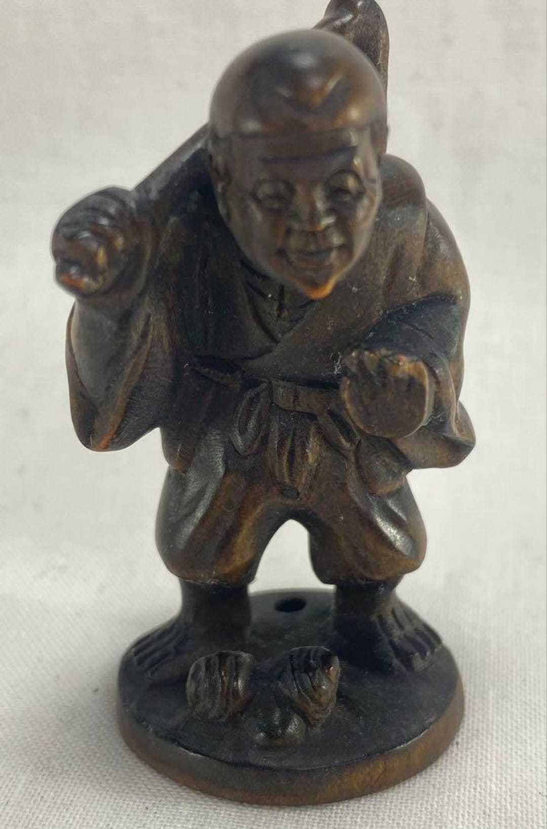 Hand-carved Tsuge Wood Netsuke of Immortal Sage – Intricate Japanese ...