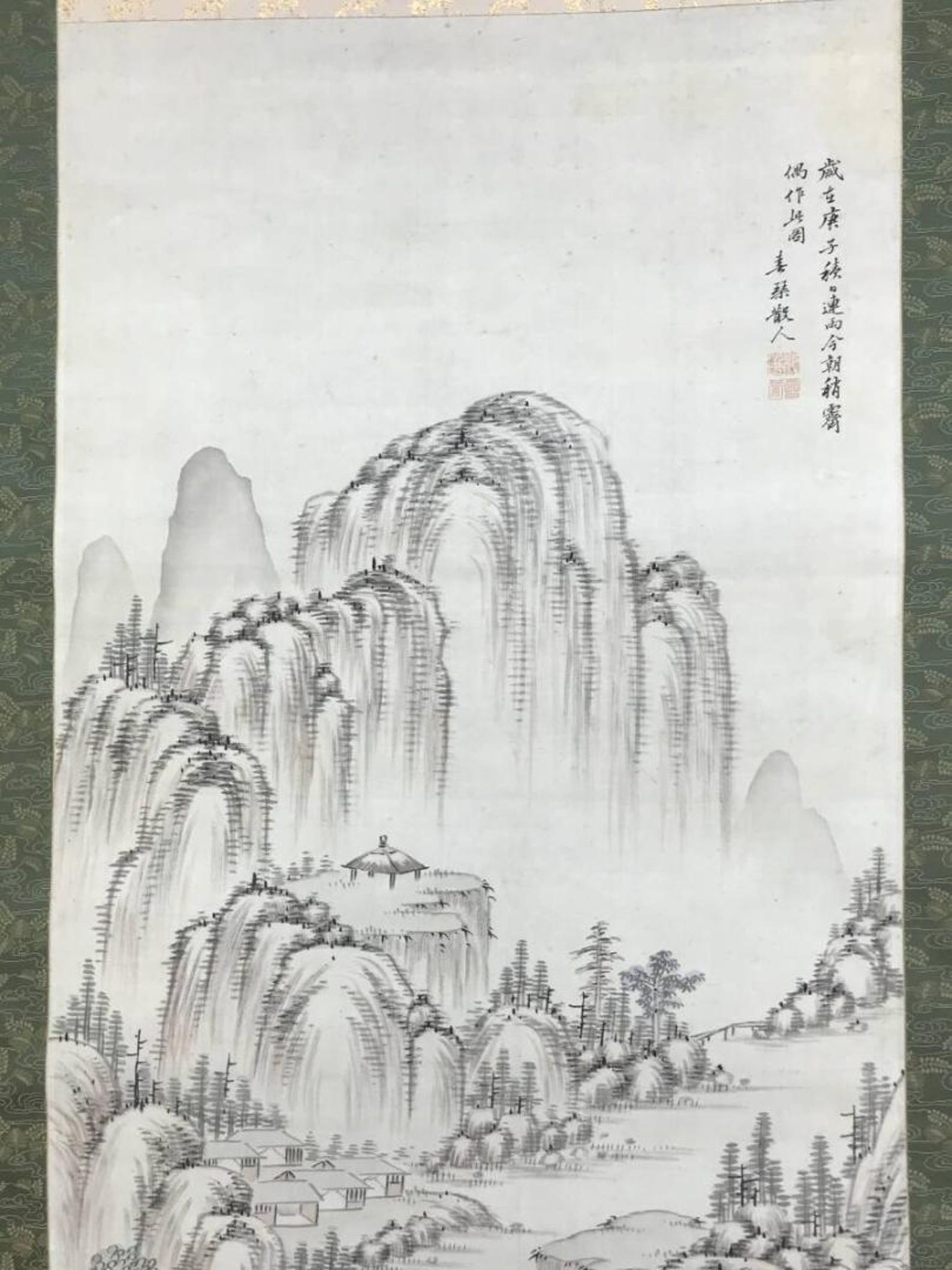 Japanese Hanging Scroll by Urakami Shunkai – Landscape With Figure and ...