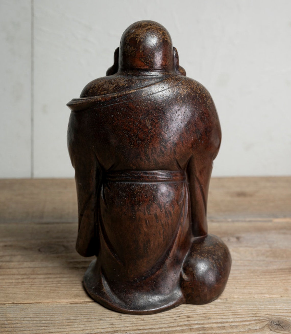 Antique Bizen Ware Hotei Statue - Meiji Period 19th Century Japanese ...