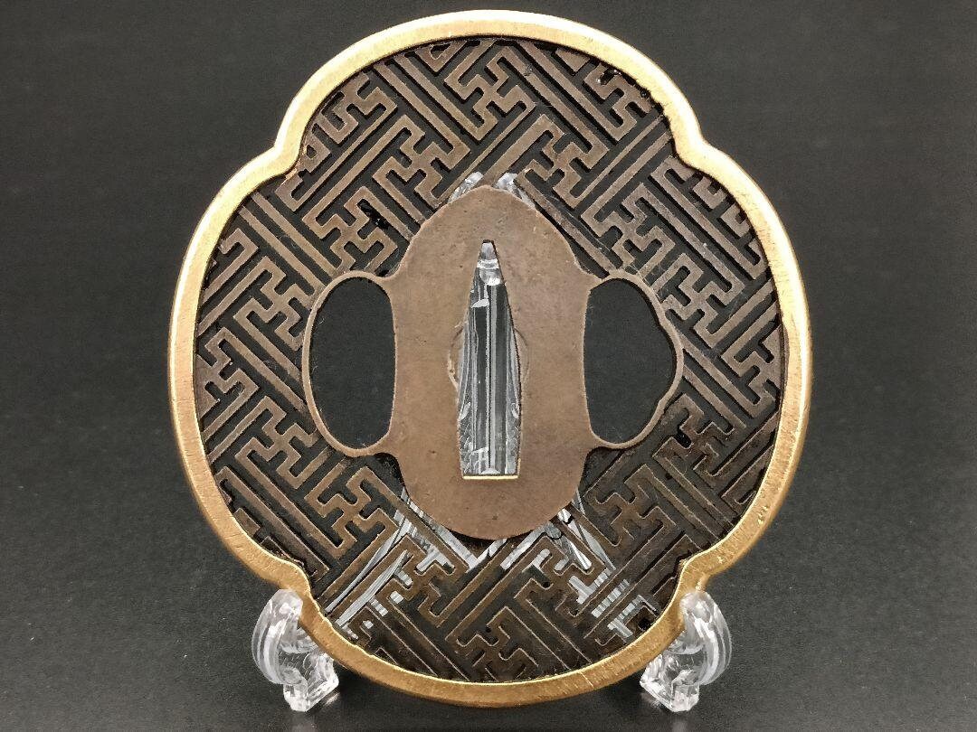 Katana Tsuba, Japanese Sword Fittings: Tsuba With Arabesque Swastika ...