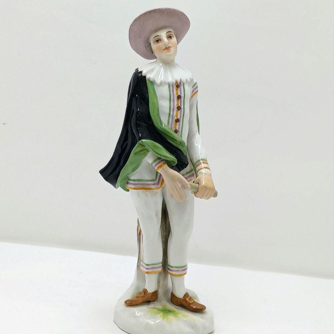 Meissen Figurine by Michel Victor Acier - Button Crossed Swords Mark ...