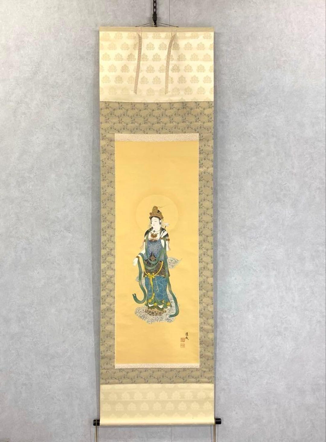 Japanese Hanging Scroll by Michinari Kunii – Elegant Ju-kannon ...