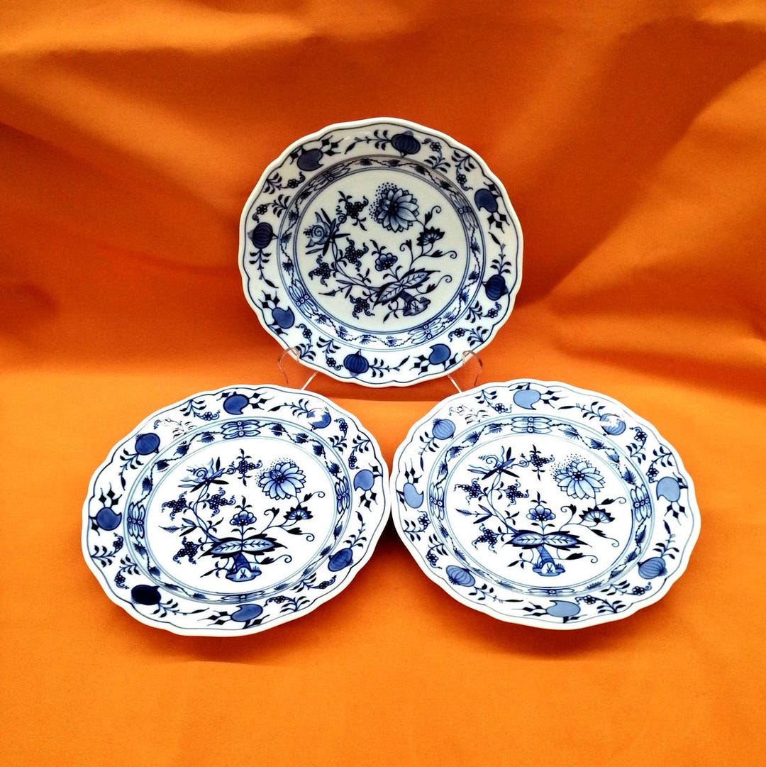 Meissen Blue Onion Plate Set of 3 - Premium Porcelain, Elegant Design ...