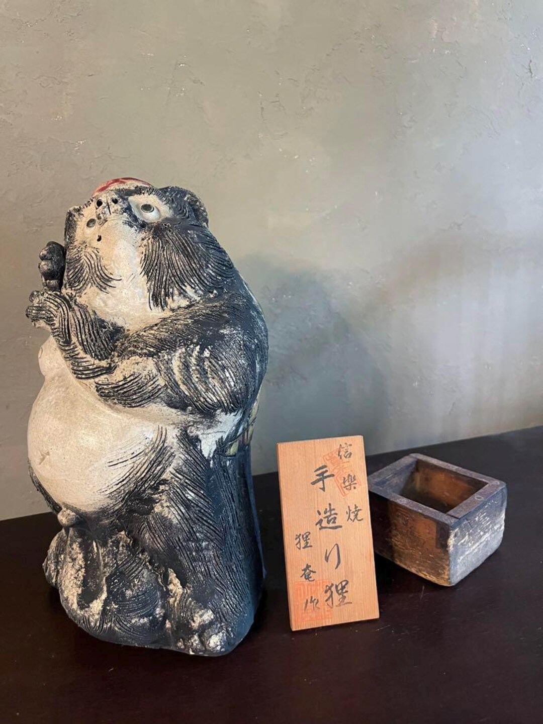 Handcrafted Shigaraki Tanuki Figurine by Rian | Unique Ceramic Raccoon ...