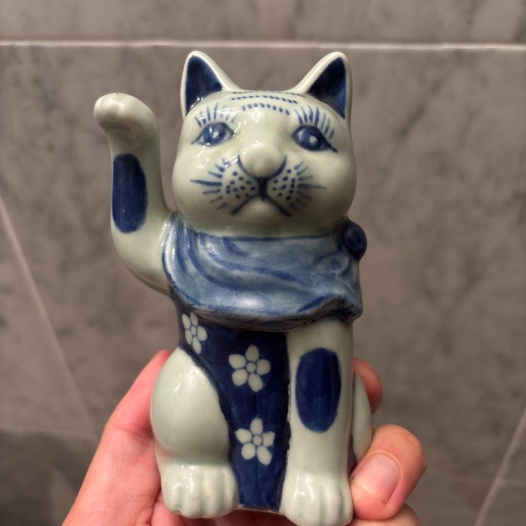Vintage Japanese Hand-painted Maneki Neko – Artist-signed Ceramic Lucky ...