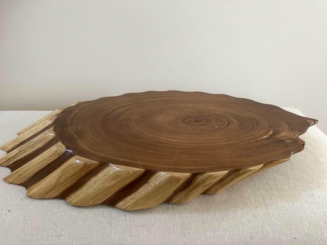 Handcrafted Solid Wood Slab Display Stand – Natural Live Edge Tray for ...