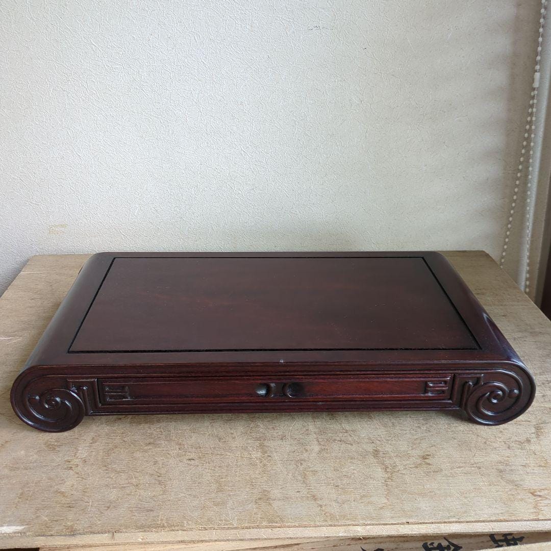 Vintage Japanese Display Stand With Drawer, Hardwood Plant Stand or ...