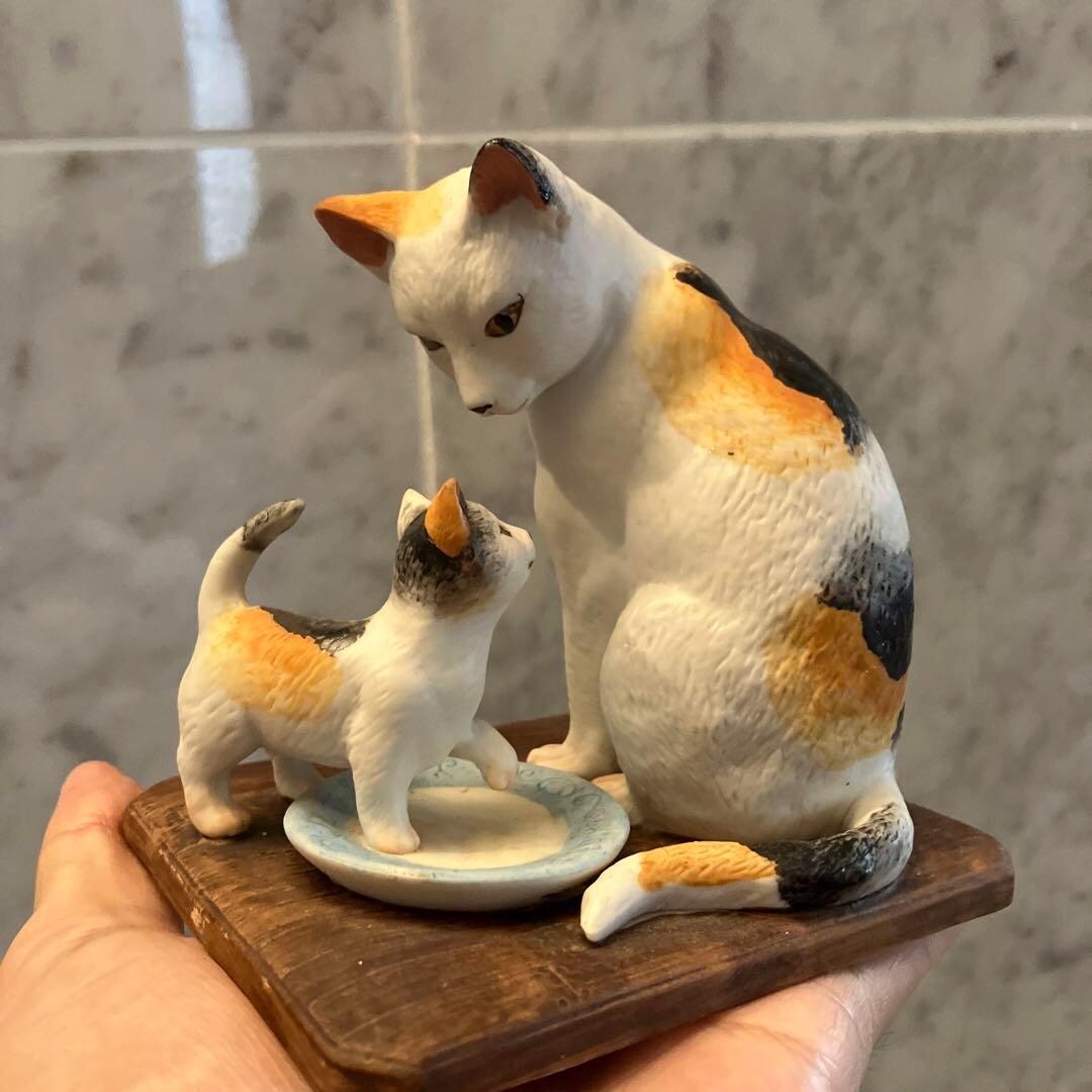 Charming Irene Spencer Calico Cat Family Figurine, Hand-painted Ceramic ...