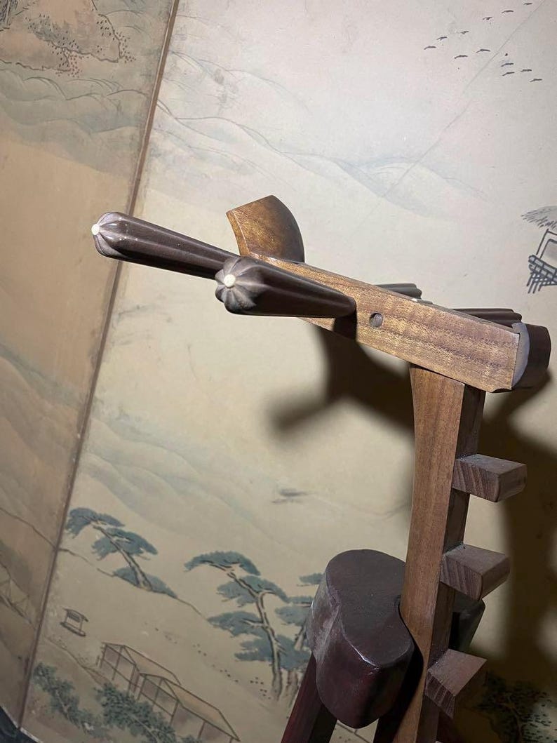 Antique Chikuzen Biwa With Rosewood & Boxwood, Four-string Japanese ...