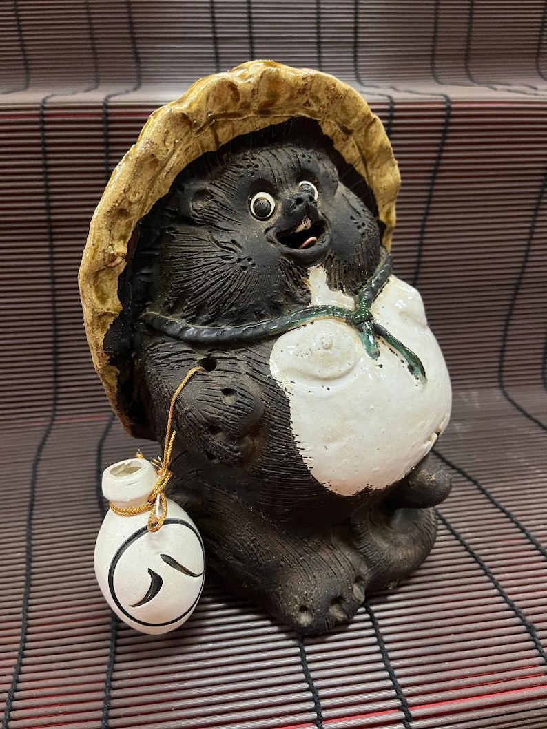 Vintage Shigaraki Tanuki Ceramic Statue – Lucky Raccoon Dog Figurine ...