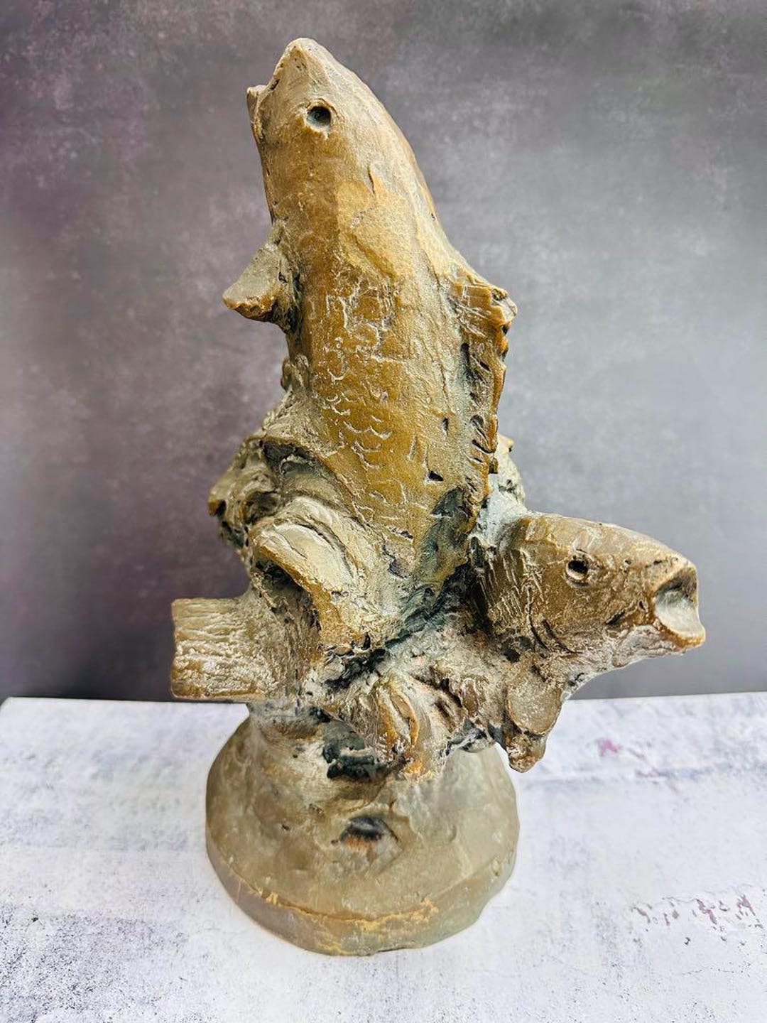 Stunning Bronze Sculpture by Seibo Kitamura: flying Carp Symbol of ...