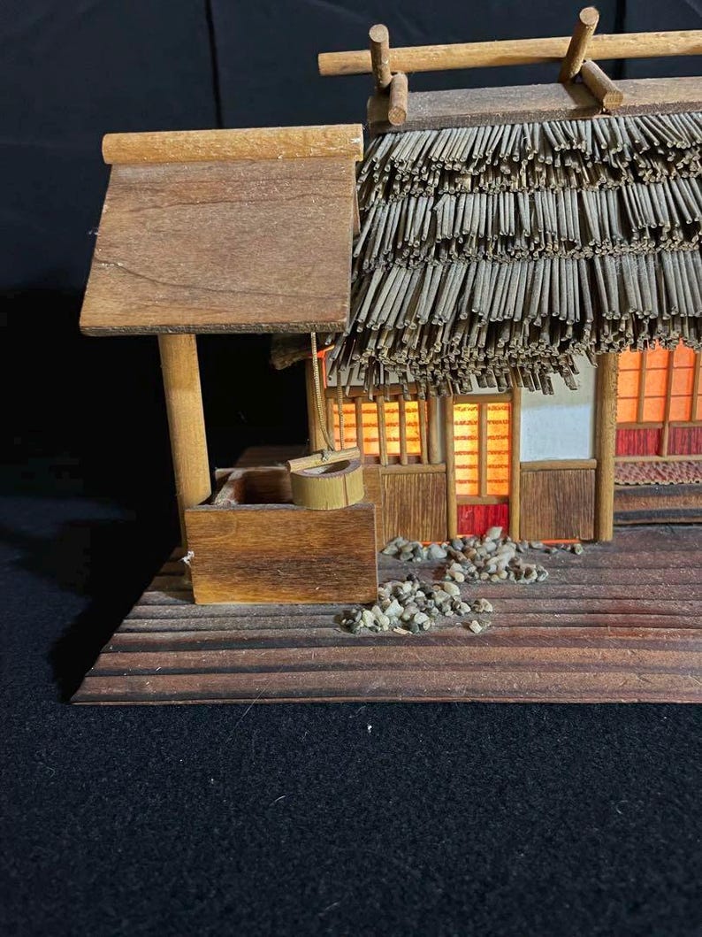 Showa Retro Thatched Roof Japanese House Diorama With Lighting ...