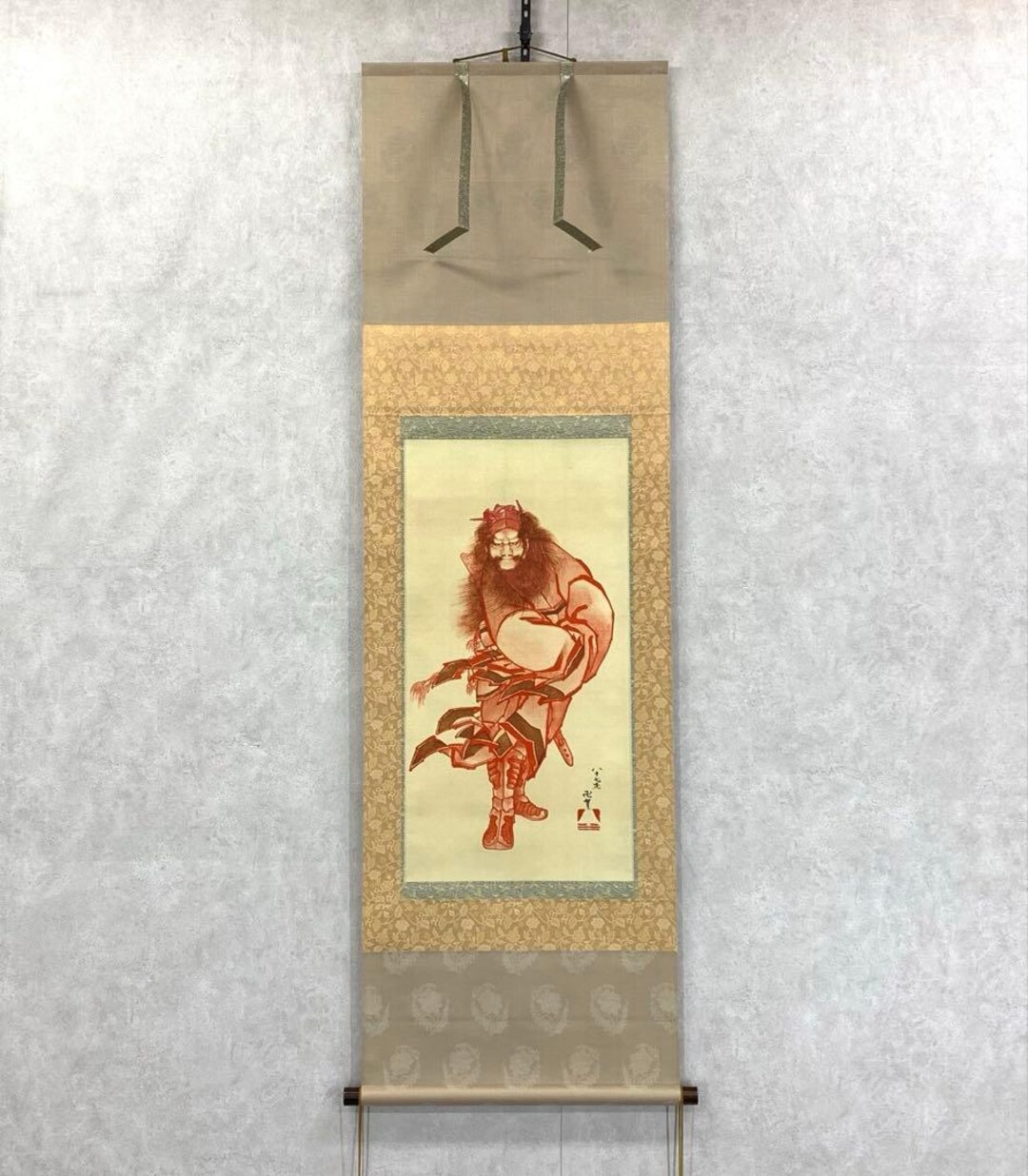 Katsushika Hokusai Shoki Hanging Scroll – Red Shoki Guardian Figure ...