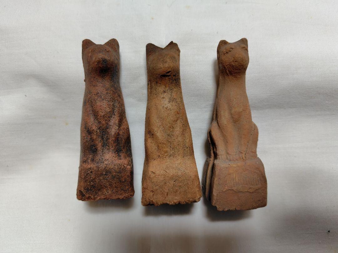 Set of 3 Vintage Clay Fox Inari Figures – Japanese Inari Shrine ...