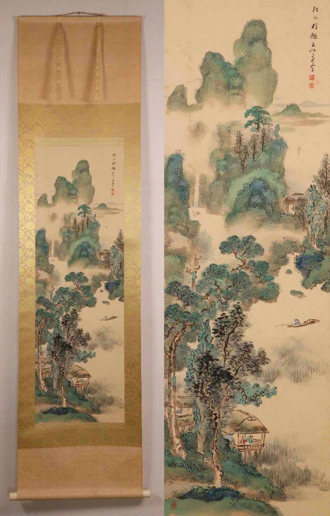 Japanese Hanging Scroll by Miyase Senshiro – Misty Mountain Landscape ...