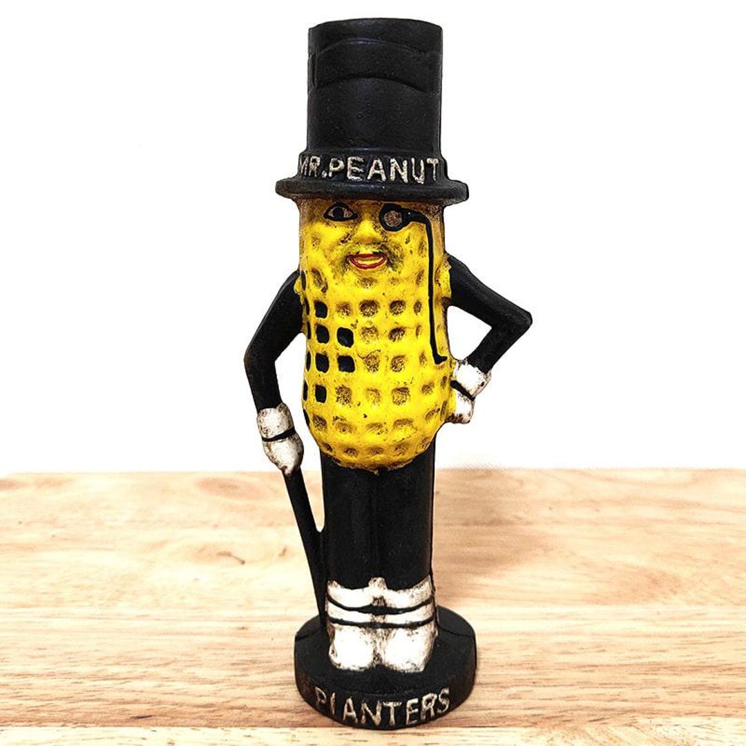 Vintage Cast Iron Mr. Peanut Coin Bank – Planters Mascot Figurine ...
