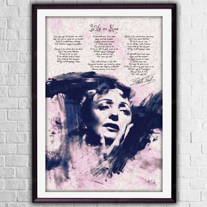 EDITH PIAF Poster la Vie En Rose Poster Music Song Singer Singer ...