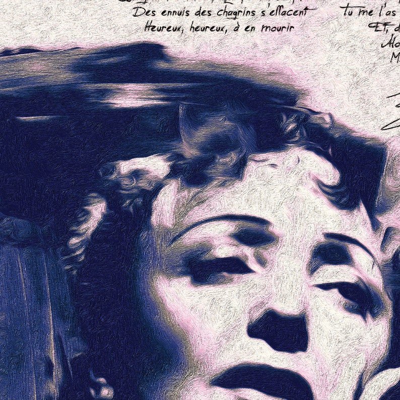 EDITH PIAF Poster la Vie En Rose Poster Music Song Singer Singer ...