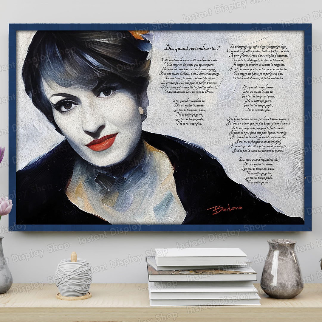 BARBARA Poster say, When Will You Come Back Music Poster Song Singer ...